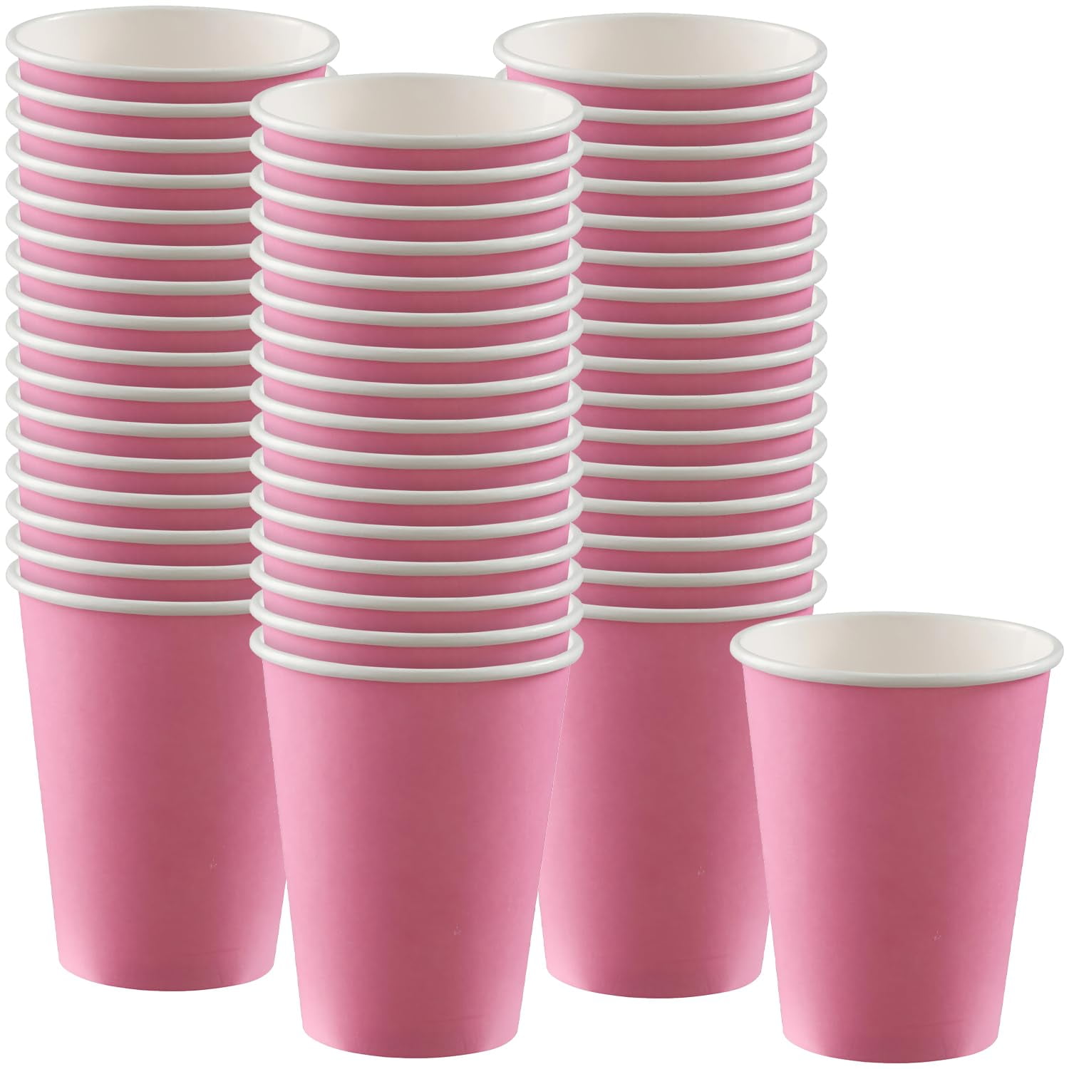 Vibrant New Pink Paper Cups (Pack of 50) - 12 oz. - Perfect for Parties ...