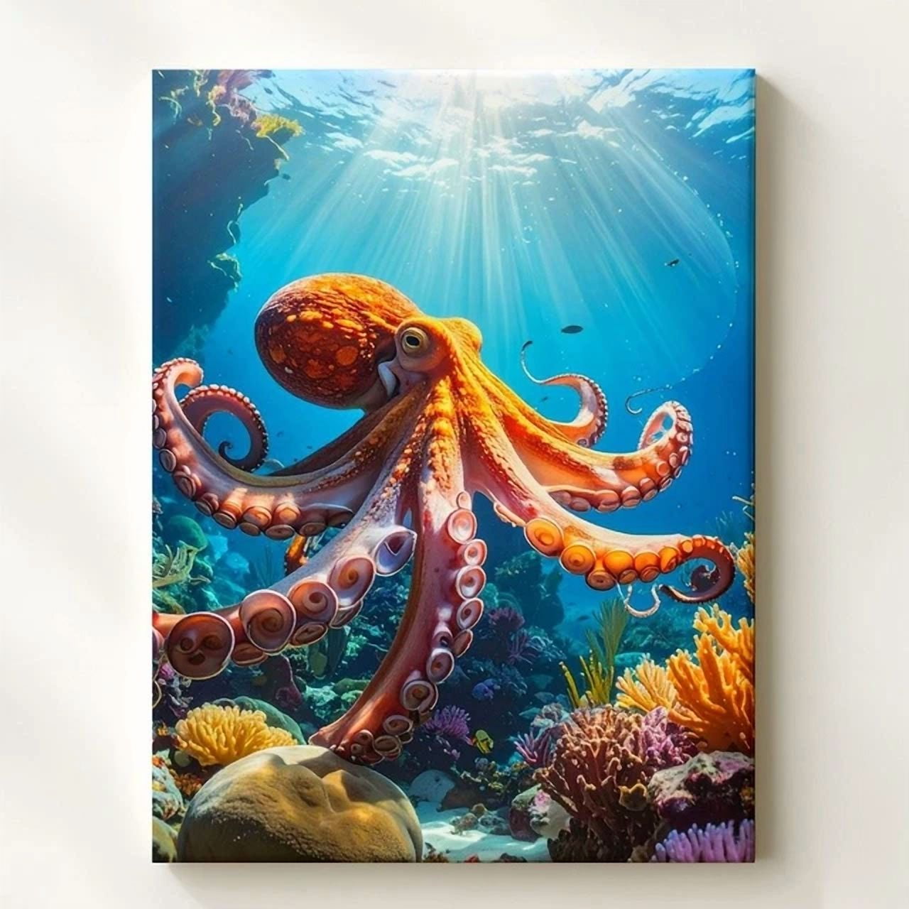 Vibrant Octopus Reef Posterunderwater Art With Dynamic Color And Detail ...
