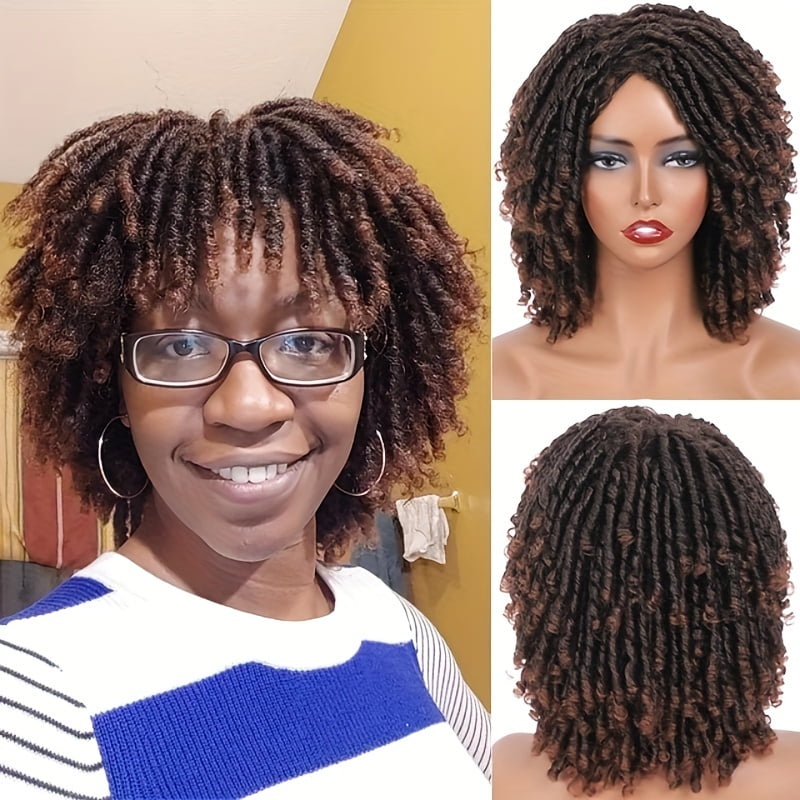 Vibrant Ombre Braided Dreadlock Wig - Soft Synthetic Hair, Crochet ...