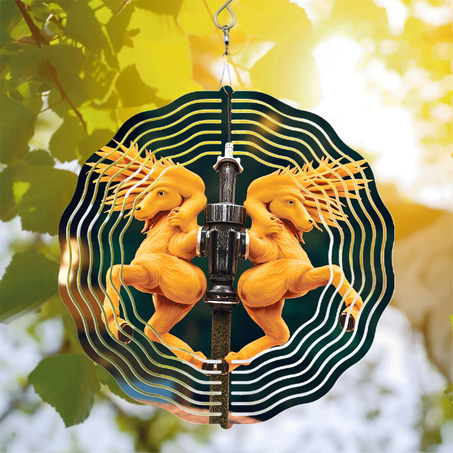 Vibrant Orange Horse-Style Metal Wind Spinners & Chimes for Garden ...