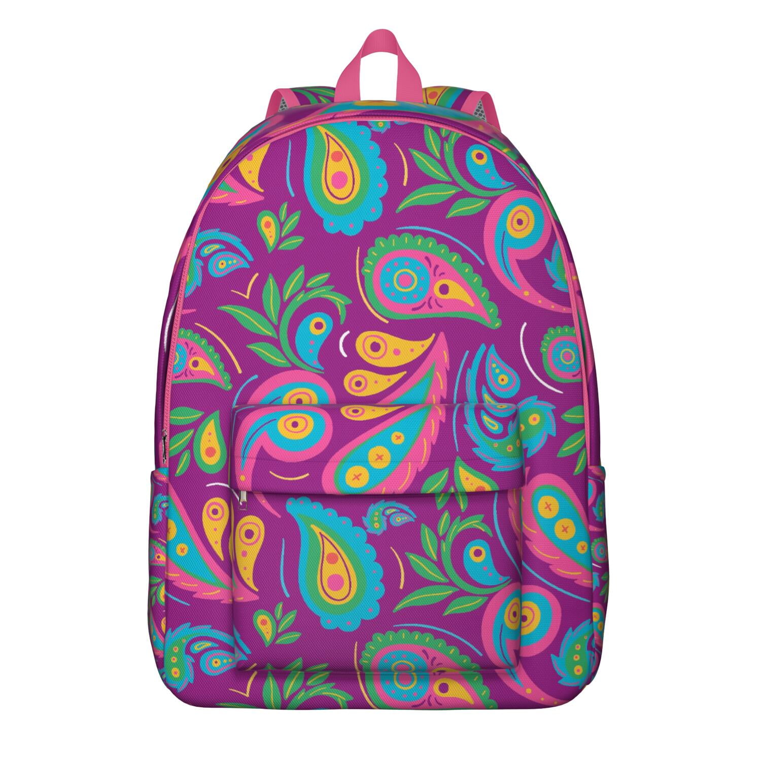 Vibrant Paisley Backpack in Bohemian Spirit, Secure Storage for Your ...