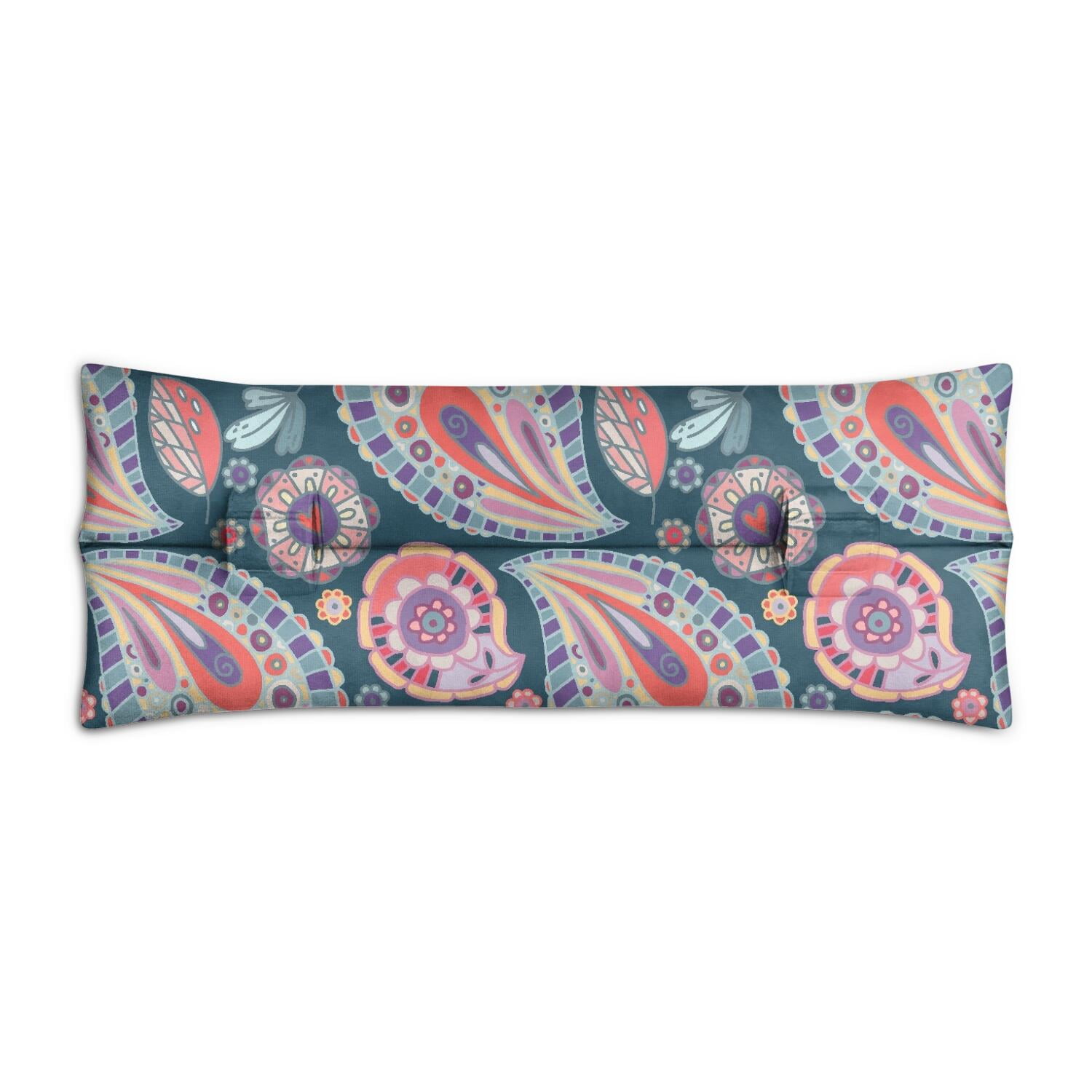 Vibrant Paisley Design Pillow & Seatbelt Cushion - Adjustable, Shock ...
