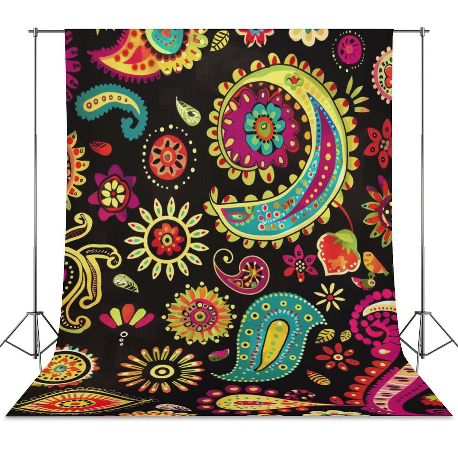 Vibrant Paisley Floral Colorful Pattern Design Backdrop Background for ...