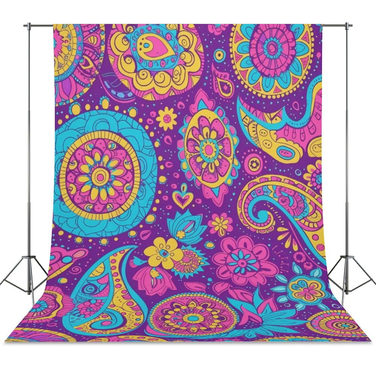 Vibrant Paisley Floral Colorful Pattern Design Backdrops for ...