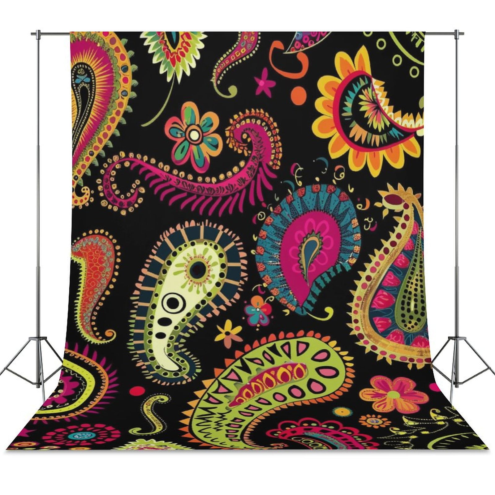 Vibrant Paisley Pattern Colorful Design Textile Print Backdrops for ...