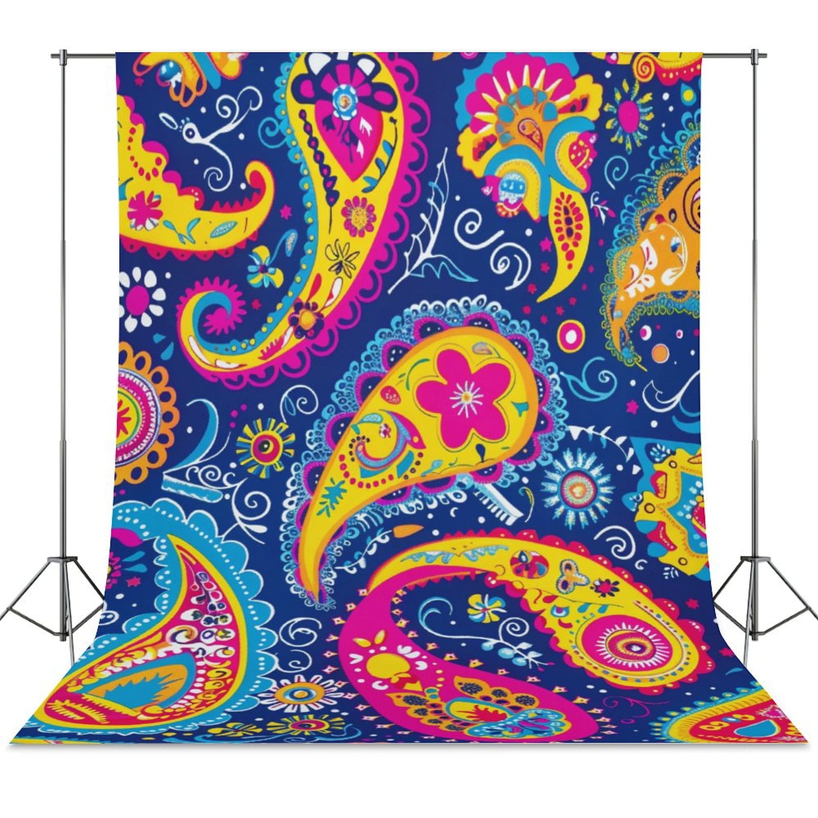Vibrant Paisley Pattern Colorful Floral Design Spring Backdrop ...