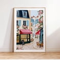 Vibrant Paris Street Cafe Wall Art Charming Parisian Illustration Cozy ...