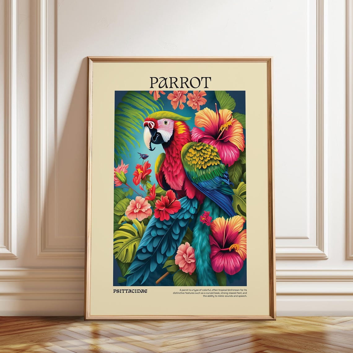 Vibrant Parrot Wall Art Posters For Exotic Room Vibes - Tropical Birds ...