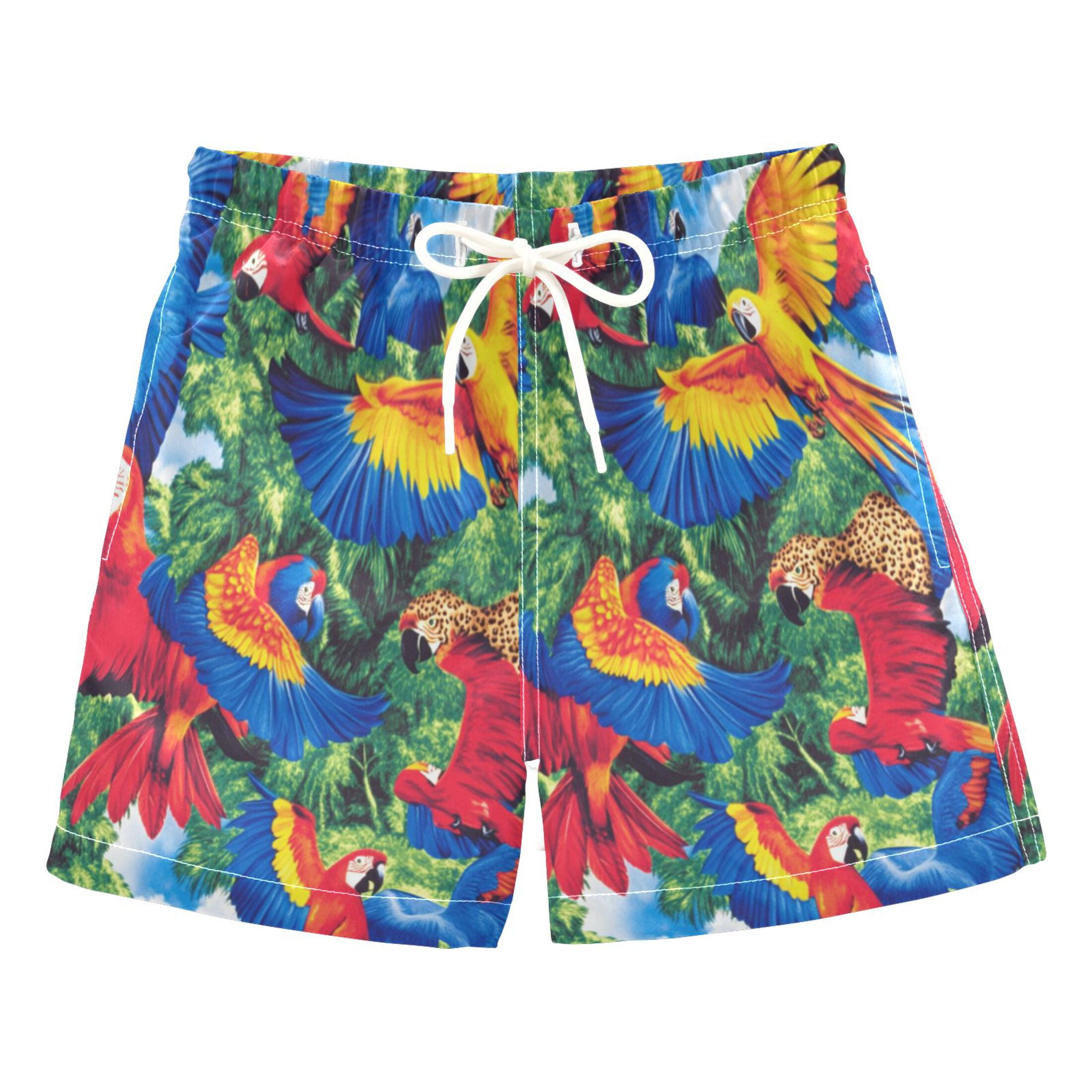 Vibrant Parrots Boys' Swim Trunks Beach Pool Shorts Quick Dry Soft ...