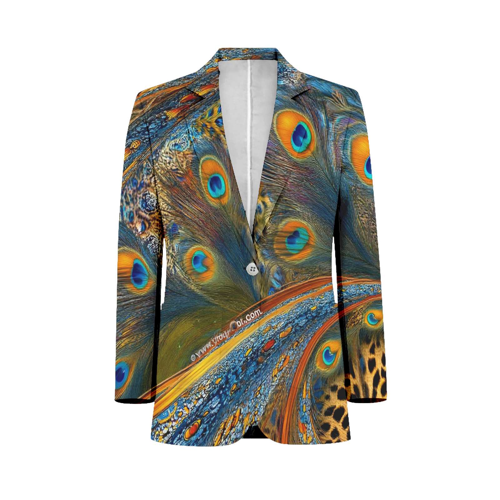 Vibrant Peacock Plumage Abstract Art Mens Suits Shawl Collar Slim Fit ...