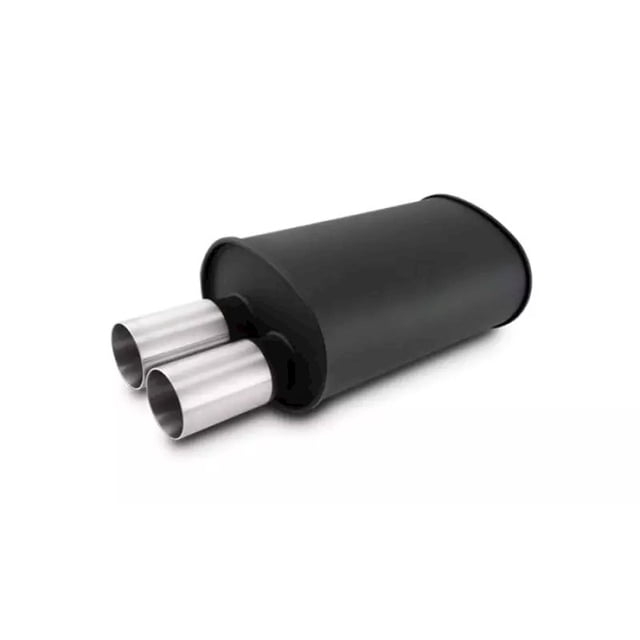 Vibrant Performance Streetpower Flat Black Oval Muffler 2.5in Inlet ...