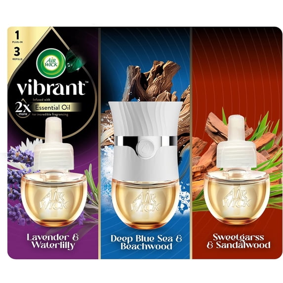 Vibrant Plug In Scented Oil Warmer + Refills, Infused with Essential ...