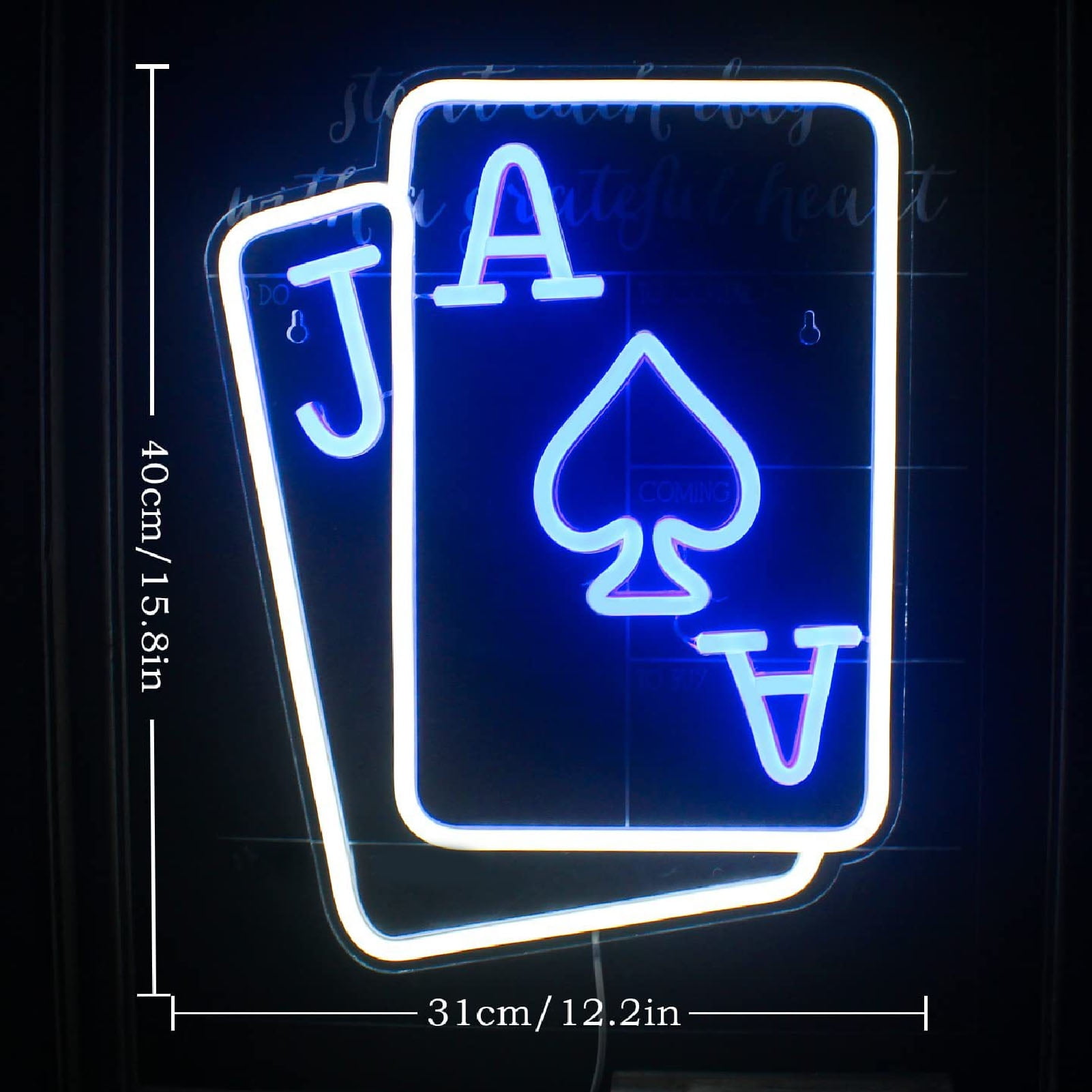 Vibrant Poker LED Neon Wall Light, Stylish Acrylic Sign For Bars ...