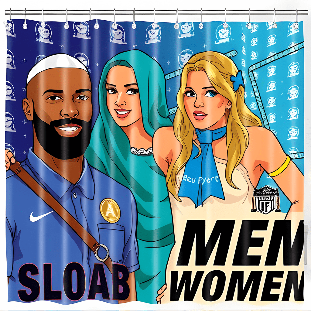 Vibrant Pop-Art Shower Curtain Featuring Diverse - Bold Graphic Design ...