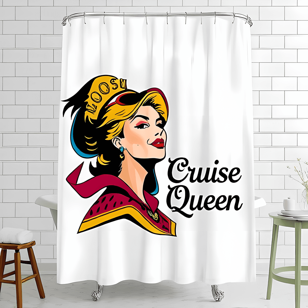 Vibrant Pop Art Shower Curtain - Glamorous Woman with Whimsical Hat ...