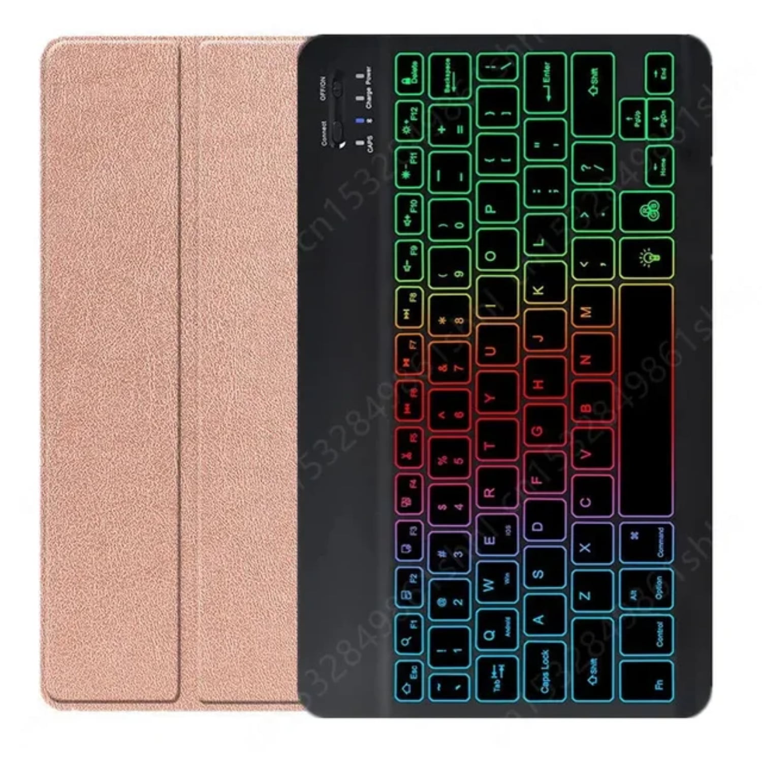Vibrant Rainbow Backlit Keyboard Case with Premium Russian Spanish and ...