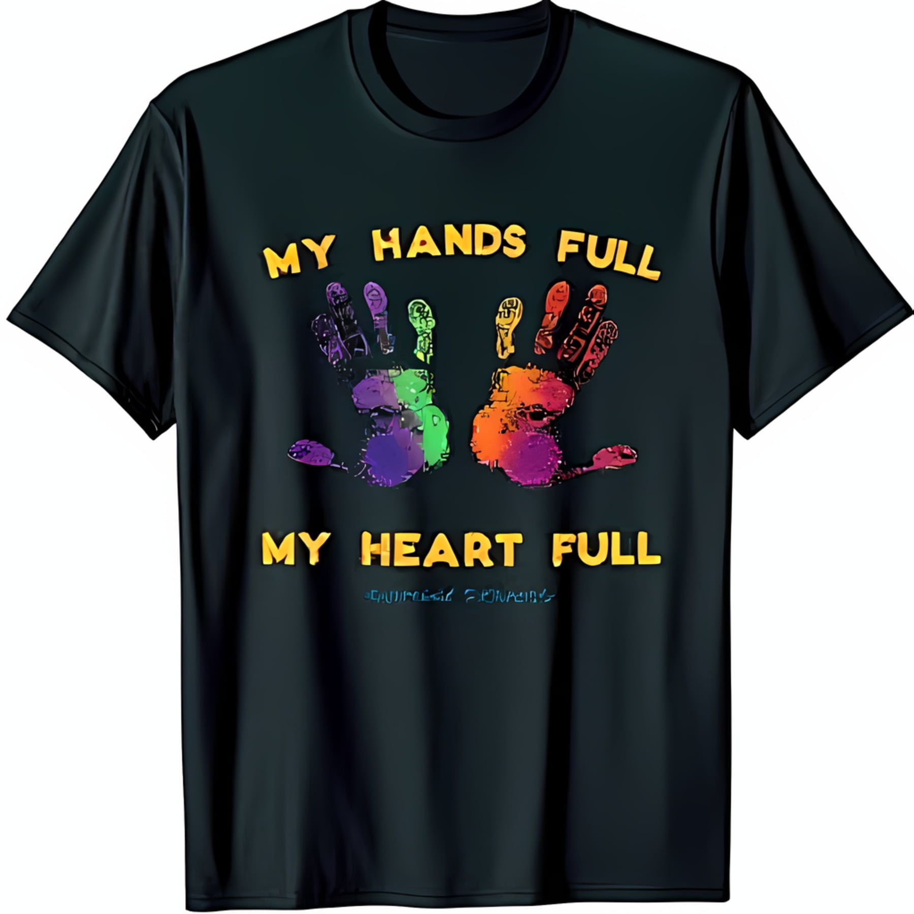 Vibrant Rainbow Handprint T-Shirt for Early Childhood Teachers My Hands ...