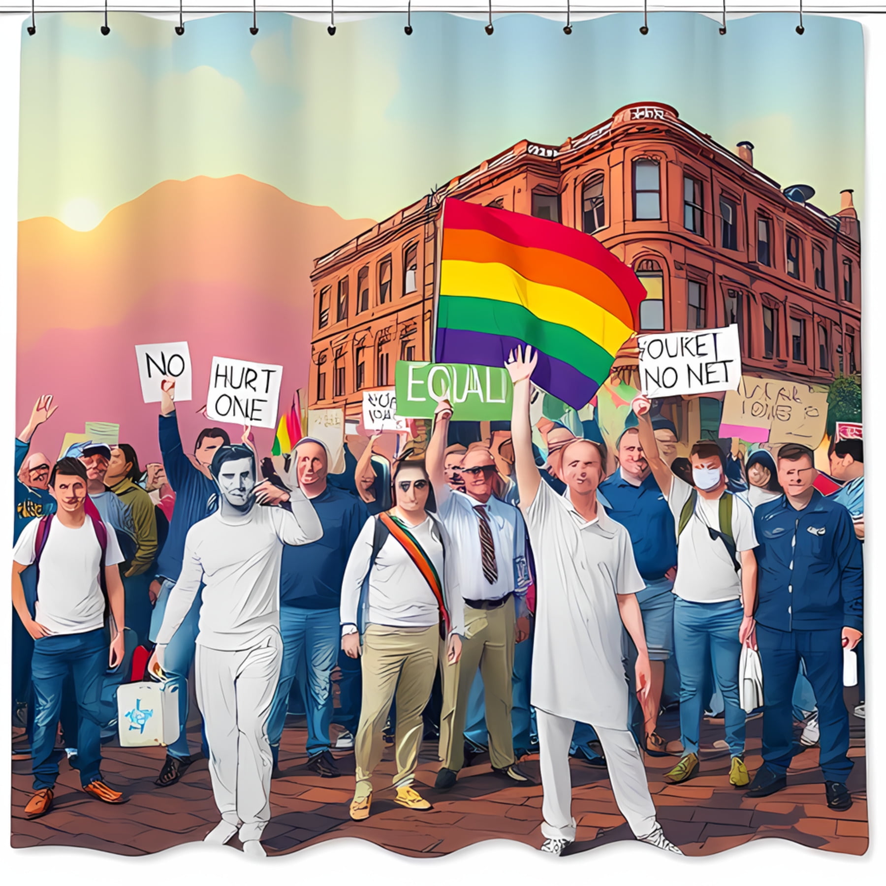 Vibrant Rainbow Pattern Shower Curtain - Colorful LGBTQ+ Pride Design ...