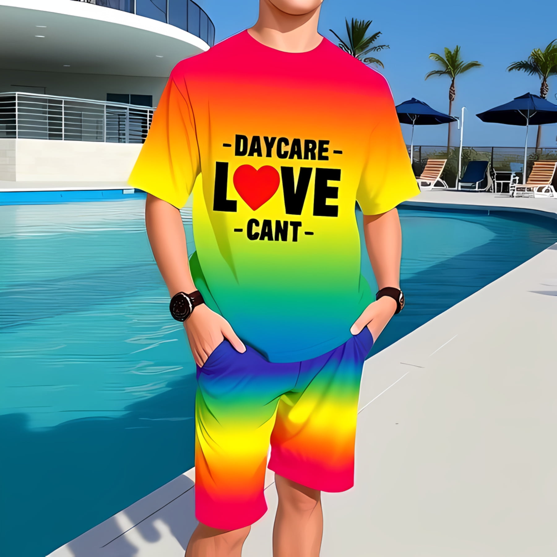 Vibrant Rainbow Tracksuit Set - Playful ' - DAYCARE - LOVE - CANT ...