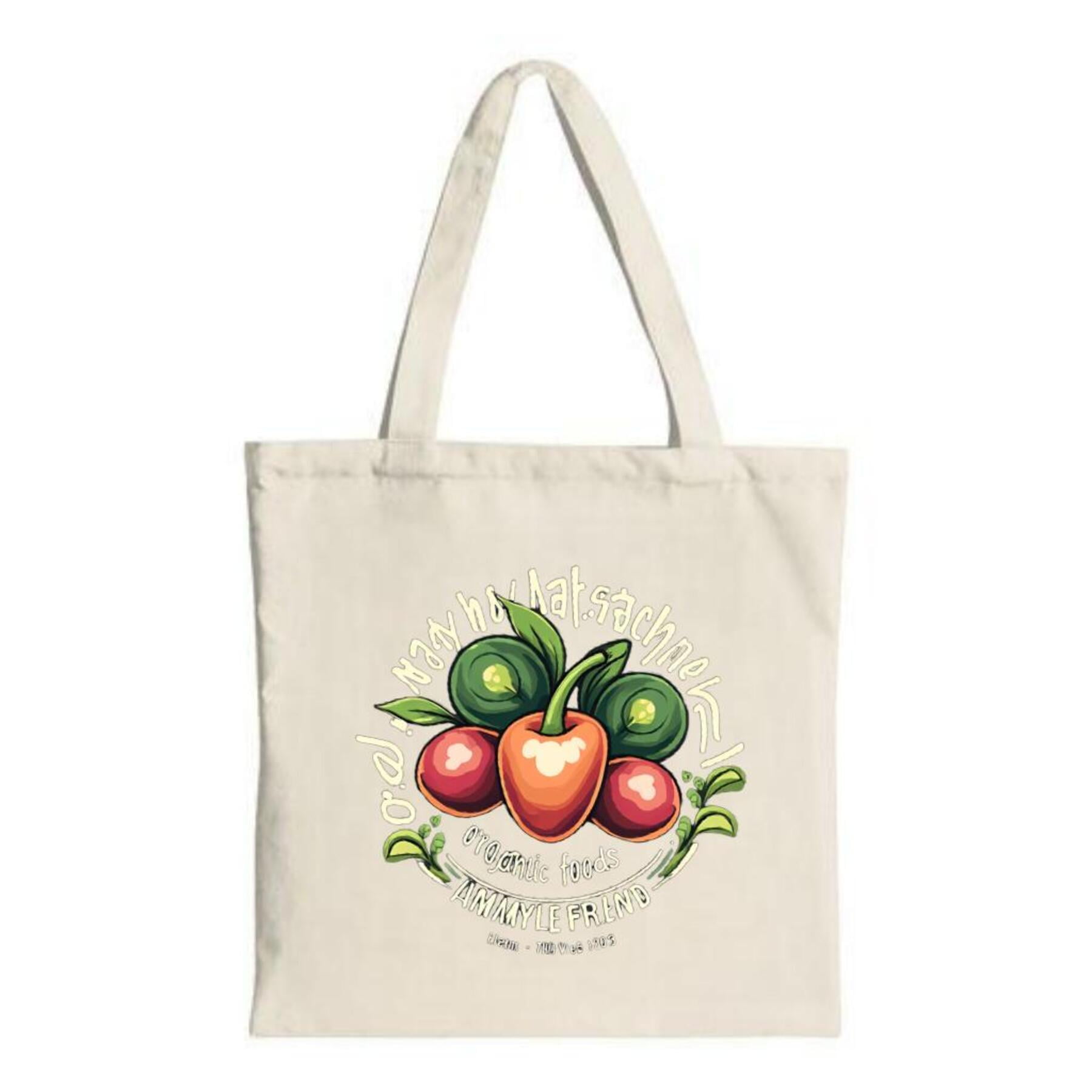 Vibrant Red Bell Pepper & Apples Canvas Tote Bag - Inspiring Growth ...