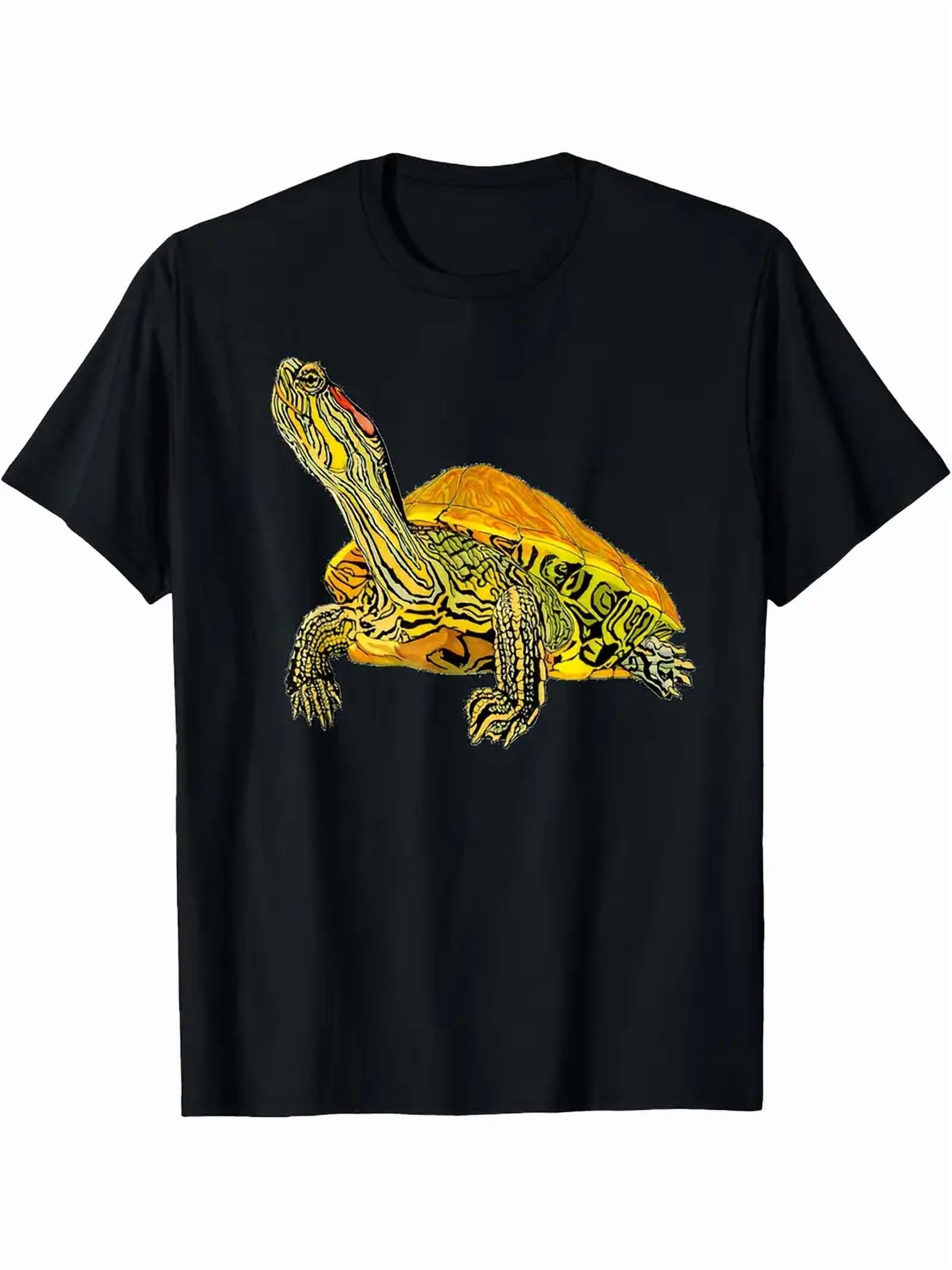 Vibrant Red-Eared Slider Turtle Design Graphic Unisex T-Shirt, for men ... Vibrant Red-Eared Slider Turtle Design Graphic Unisex T-Shirt, for men ...