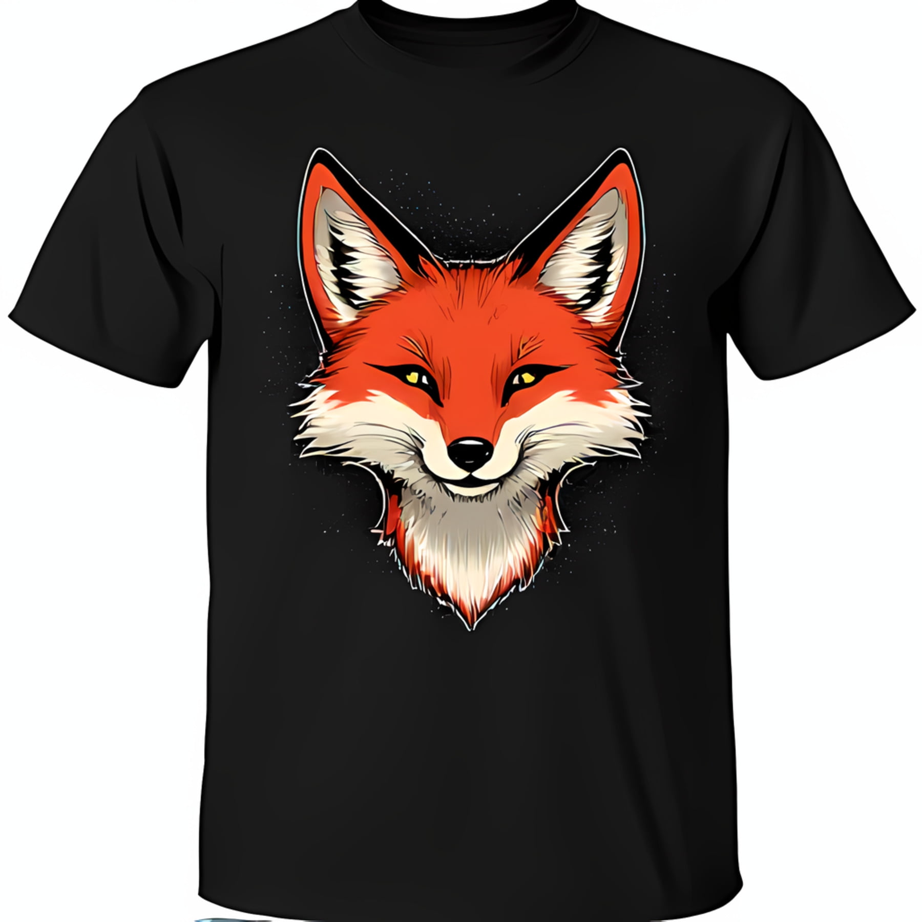 Vibrant Red Fox Graphic Black T-Shirt Wild Animal Design for Nature ...