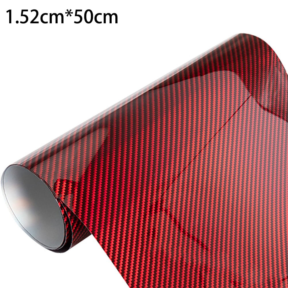 Vibrant Red Motorcycle Wraps Glossy Rainbow Carbon Fiber Vinyl Stickers ...