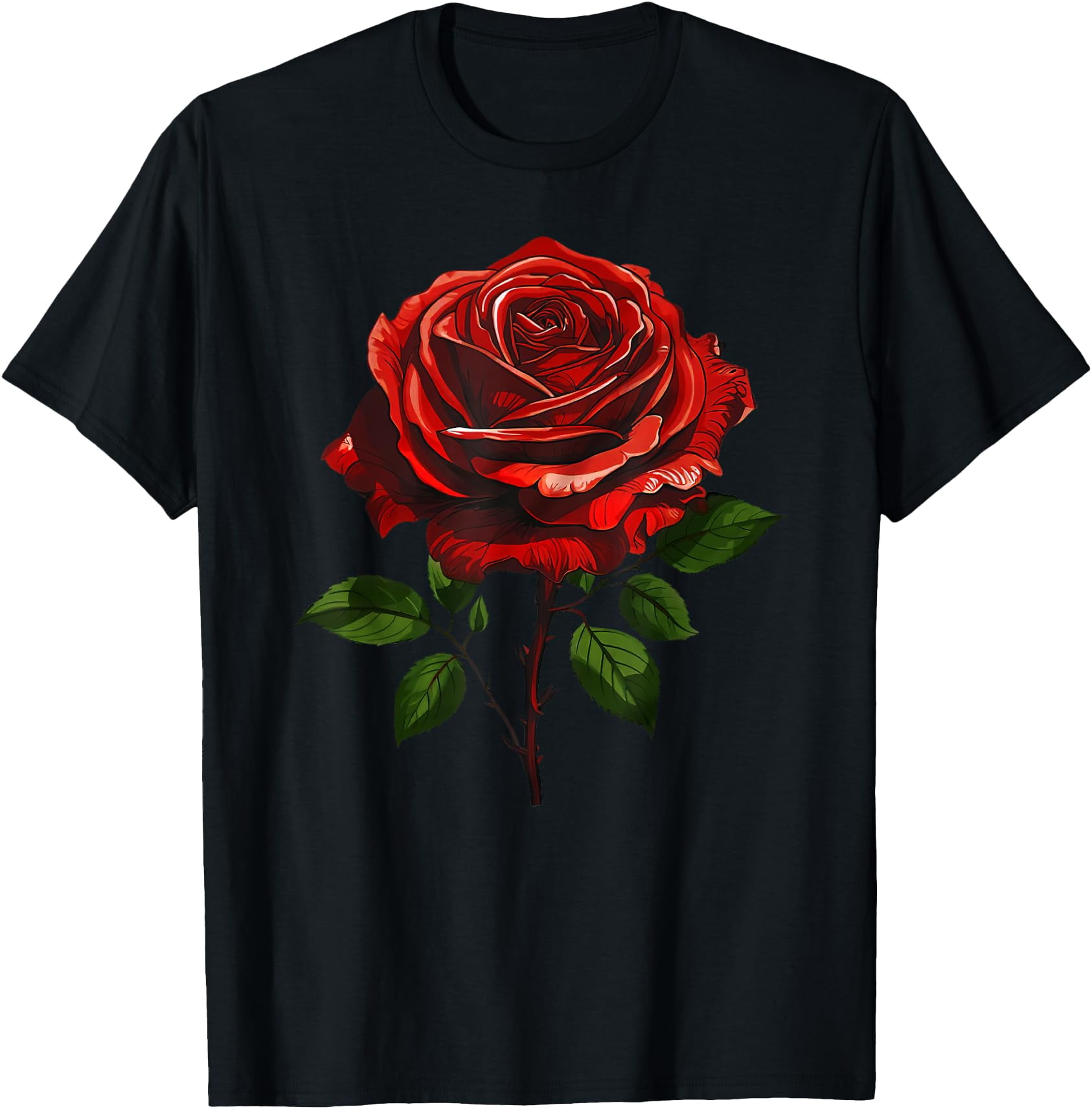 Vibrant Red Rose Flower T-Shirt for Nature Lovers and Floral ...