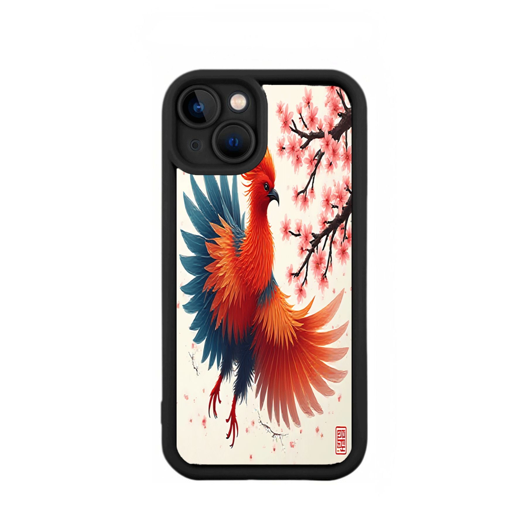 Vibrant Red and Blue Bird Design iPhone 15 Case - Lightweight Yellowing ...