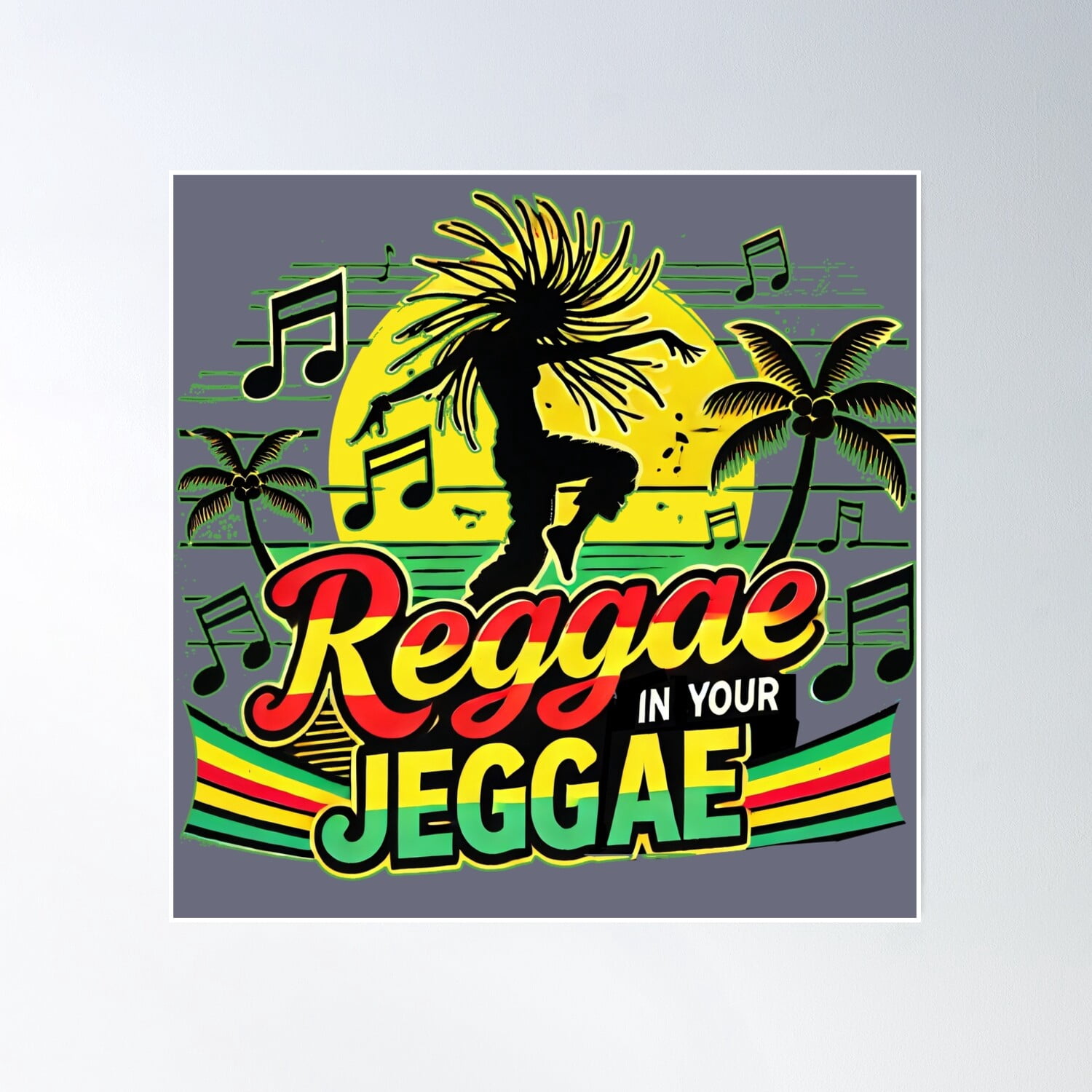Vibrant Reggae Dance Tropical Vibes Poster Wall Art, Modern Wall Decor ...
