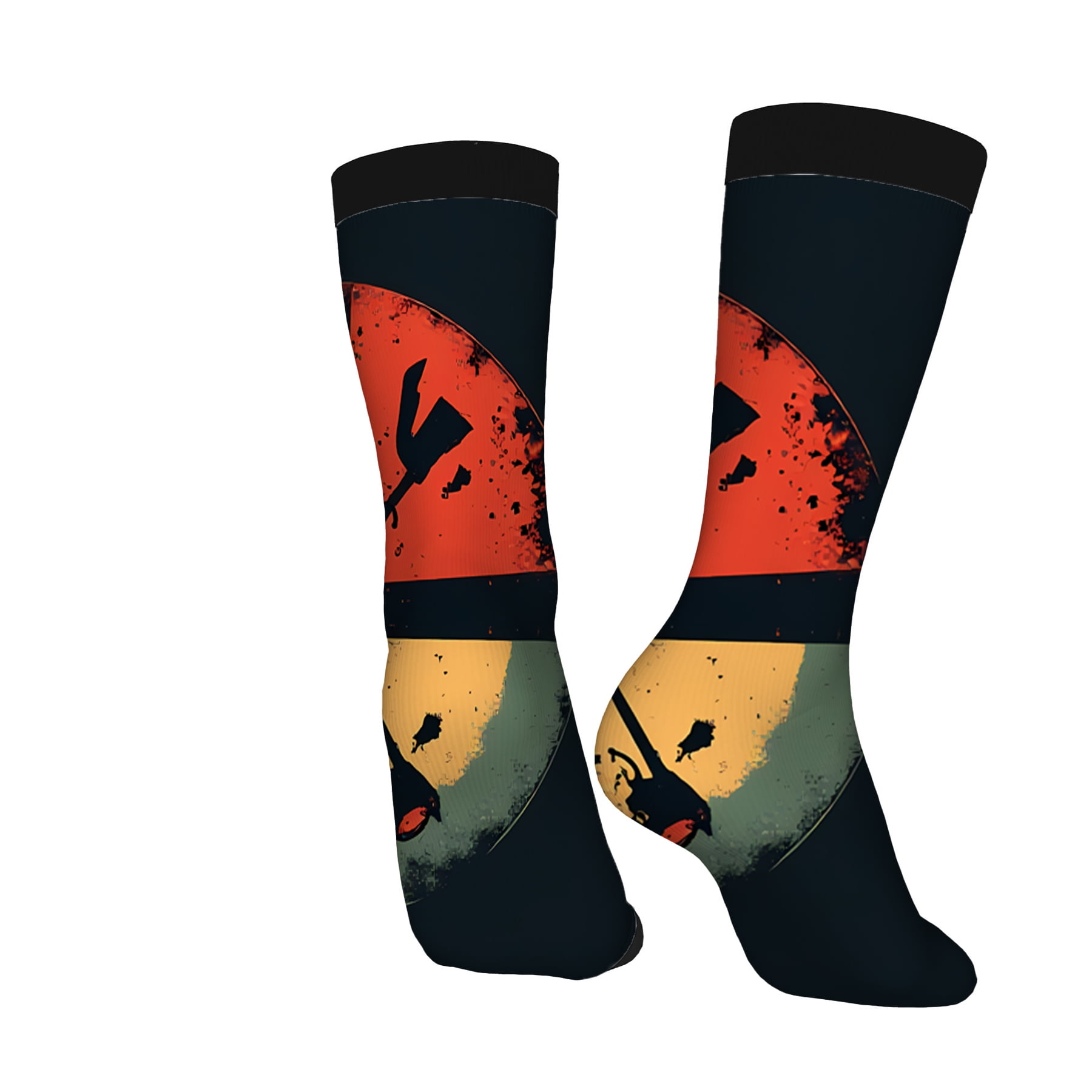 Vibrant Retro Pattern Socks - 2 Pairs of Unisex Mixed Color Socks with ...