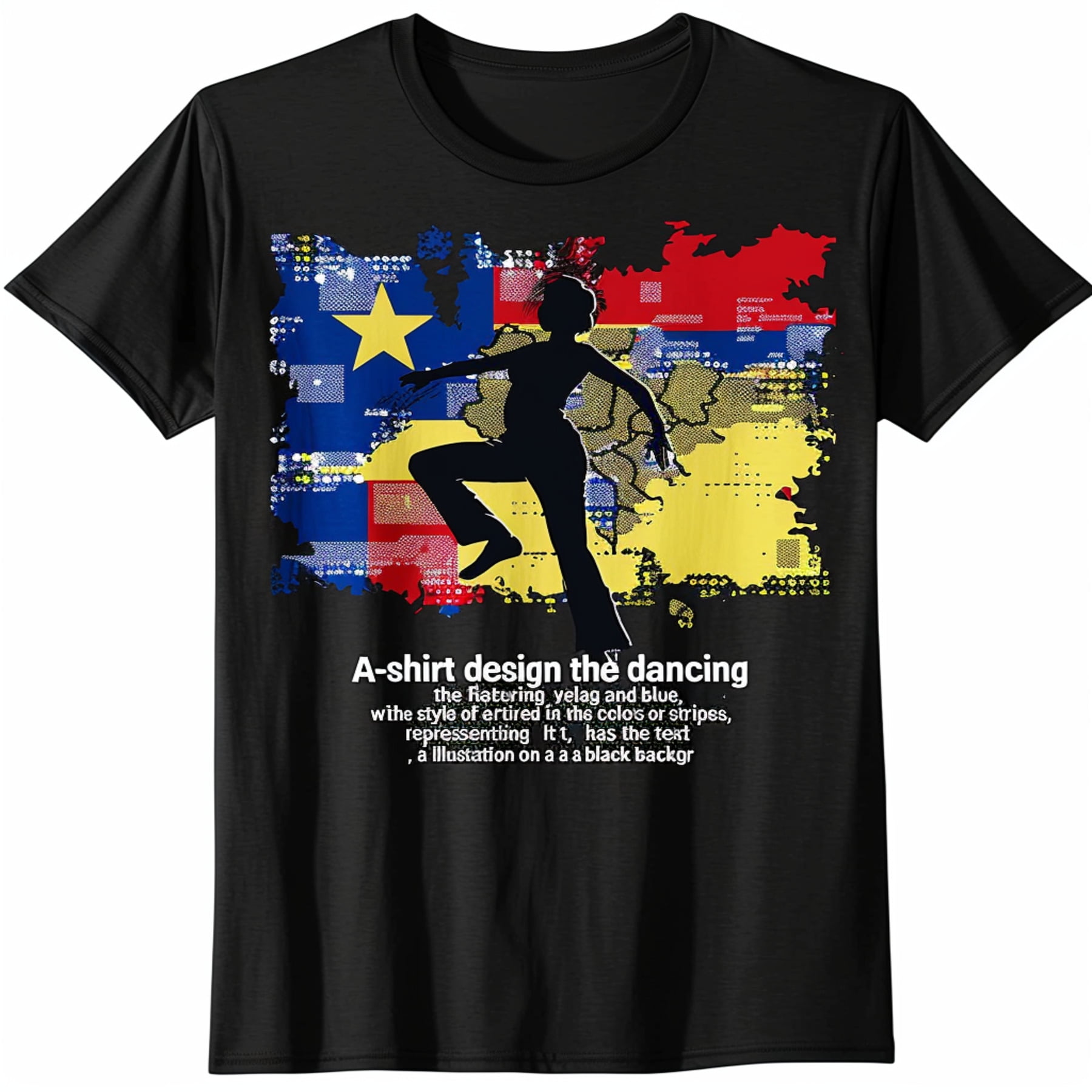 Vibrant Roster Philippine Flag Dance Design on Black TShirt A striking ...