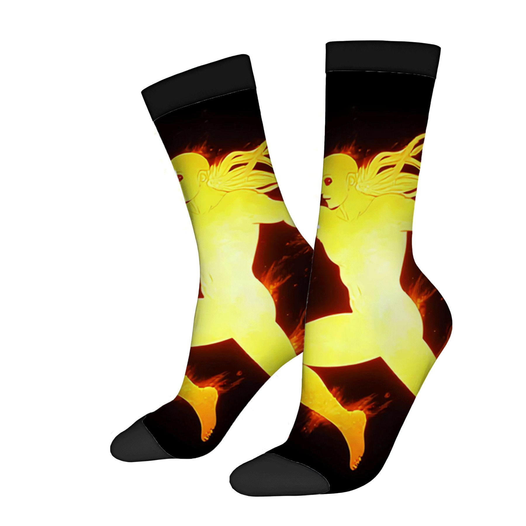 Vibrant Running Flame Socks - 2 Pairs of Unisex Trendy Mixed Color ...