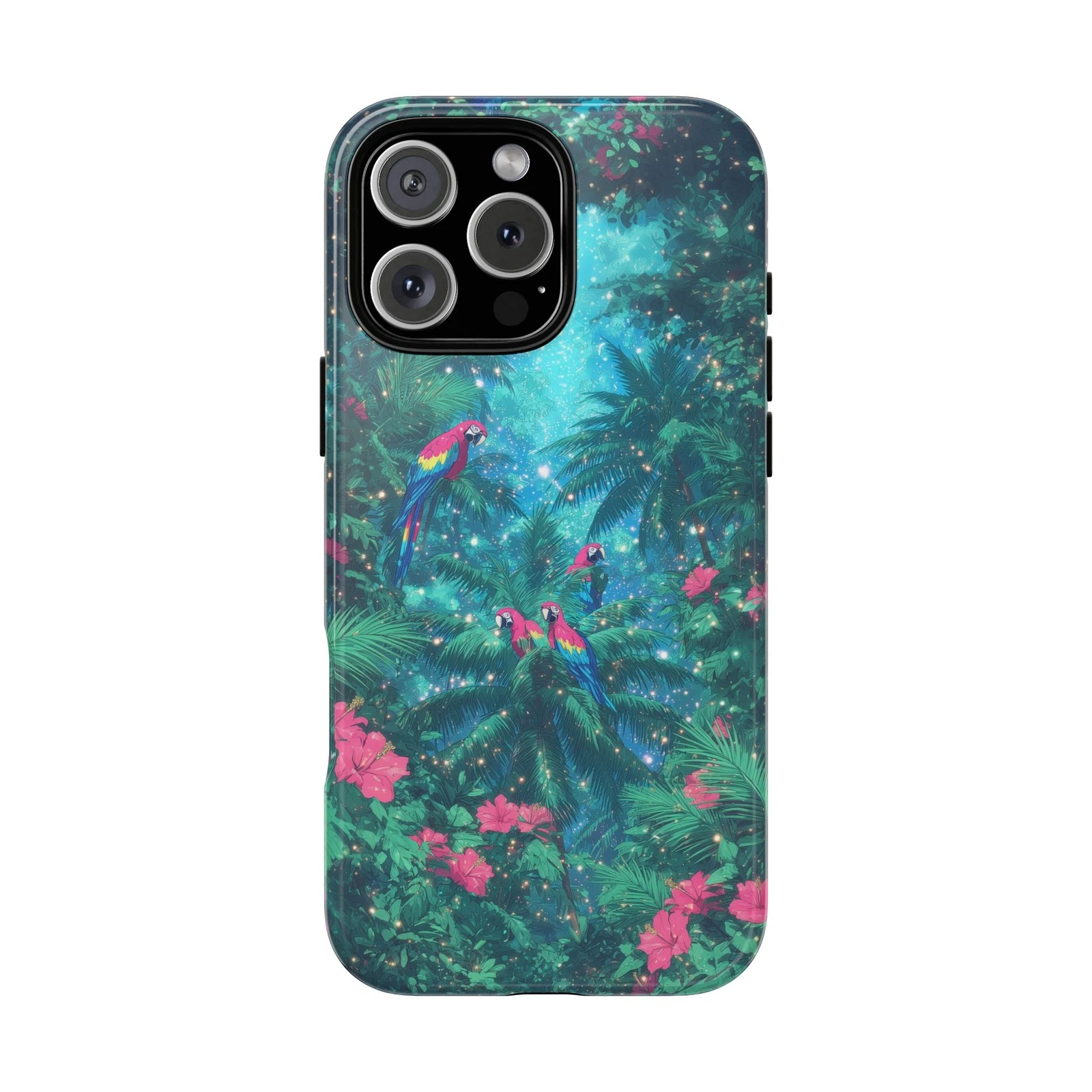 Vibrant Scarlet Macaw Parrots in the Jungle Phone Case with iPhone 17 ...
