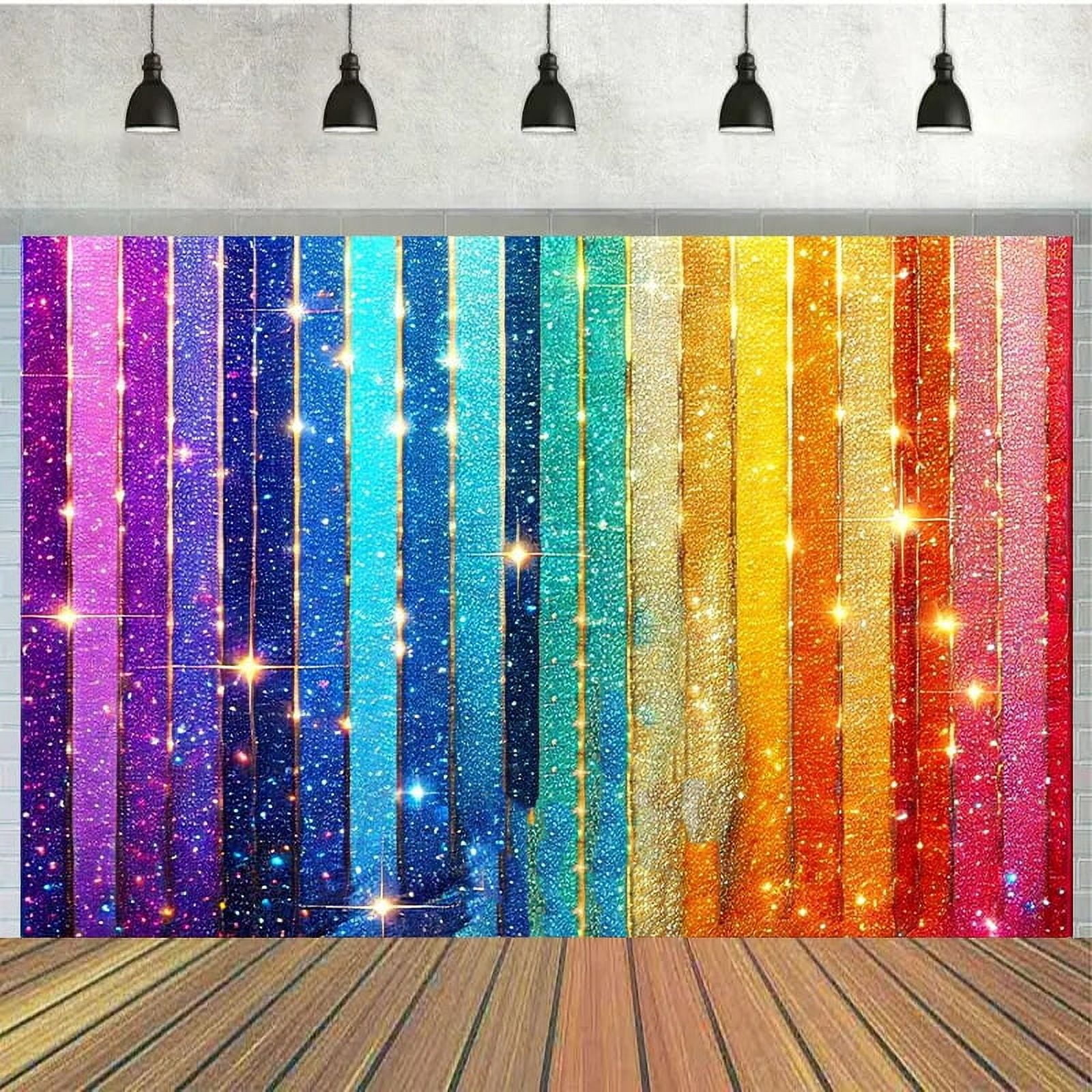 Vibrant Shiny Gradient Stripes Polyester Photography Backdrop 7x5ft ...