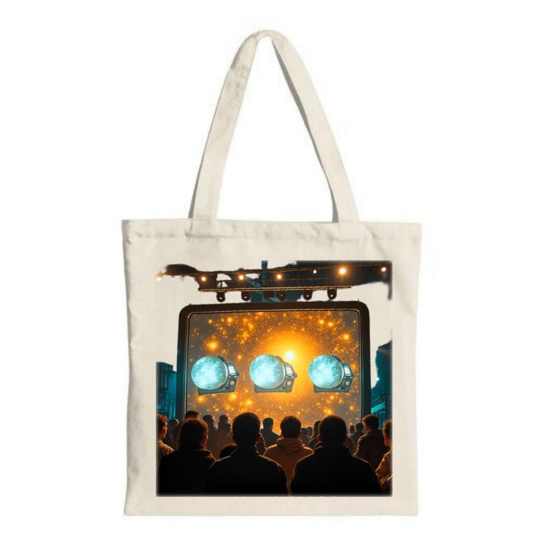 Vibrant Space-Themed Tote Bag - Orbs & Futuristic Vehicle Design ...