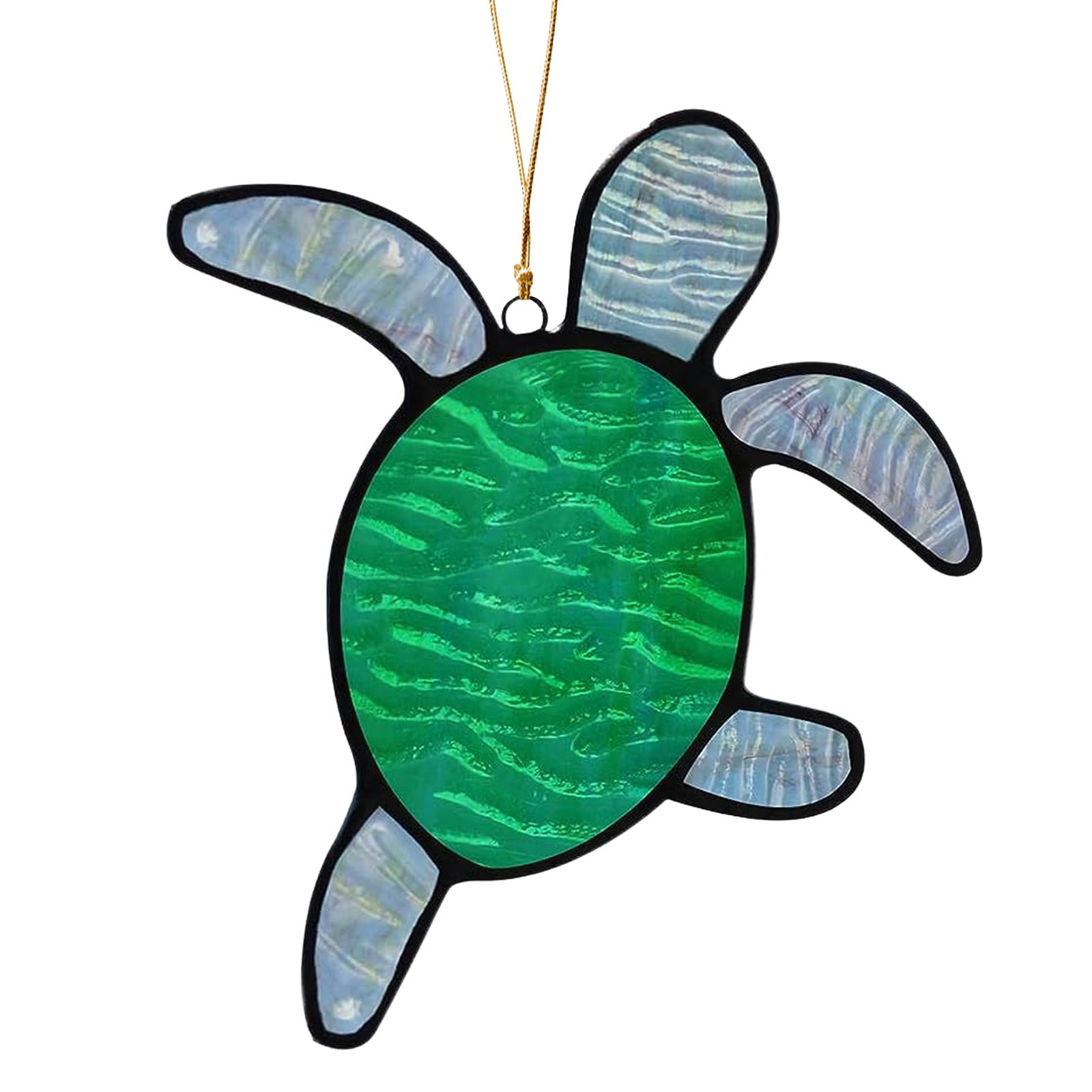 Vibrant Stained Glass Sea Turtle Suncatcher Handcrafted Ocean Decor ...