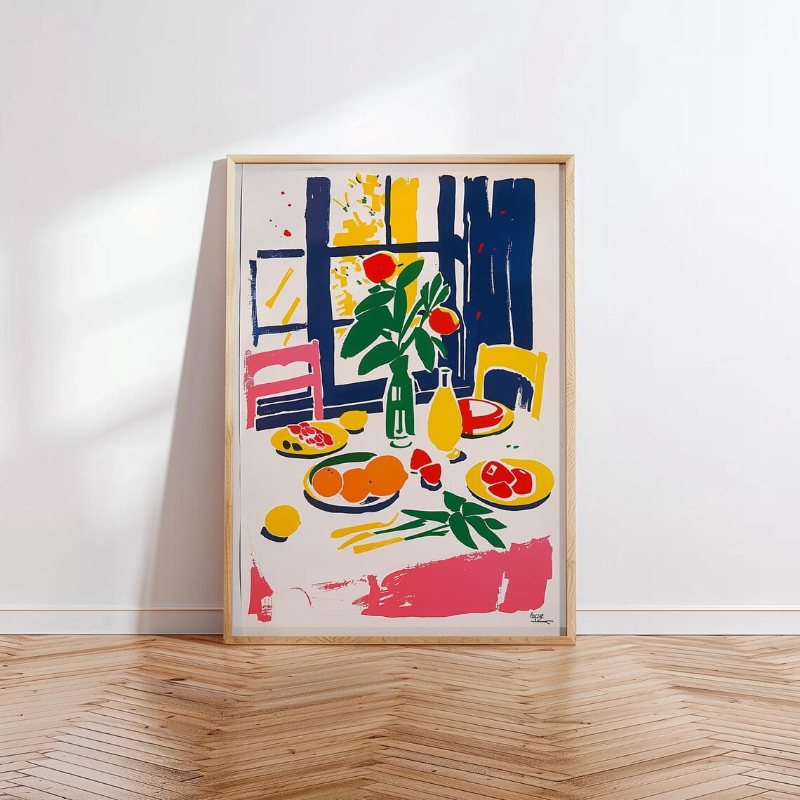 Vibrant Still Life Art Print, Bold Colorful Kitchen Decor, Contemporary ...