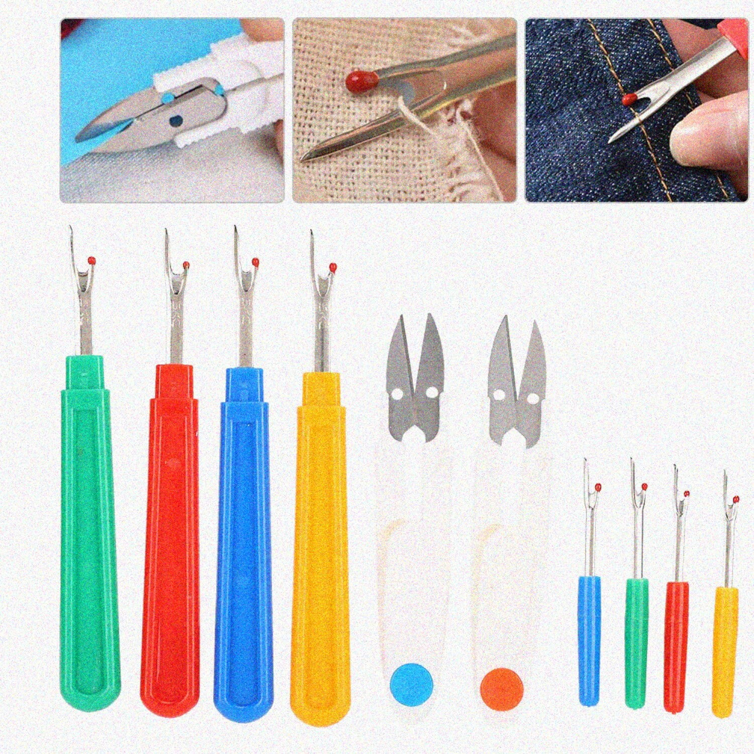 Vibrant Stitch Snip Set: 10-Piece Seam Rippers & Scissors for ...