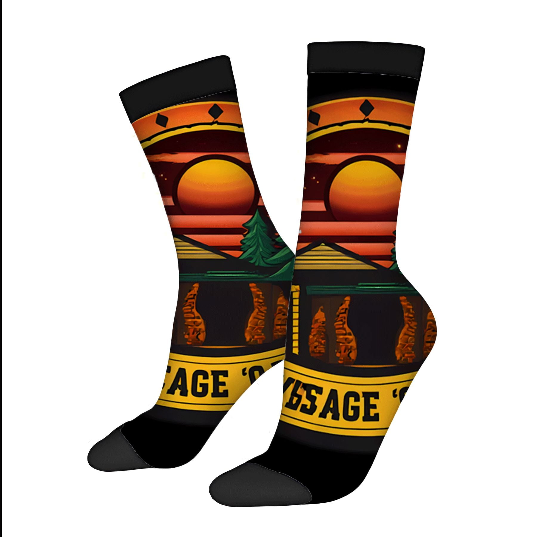 Vibrant Sunset Scene Socks 2 Pairs of Unisex Trendy Socks with ...