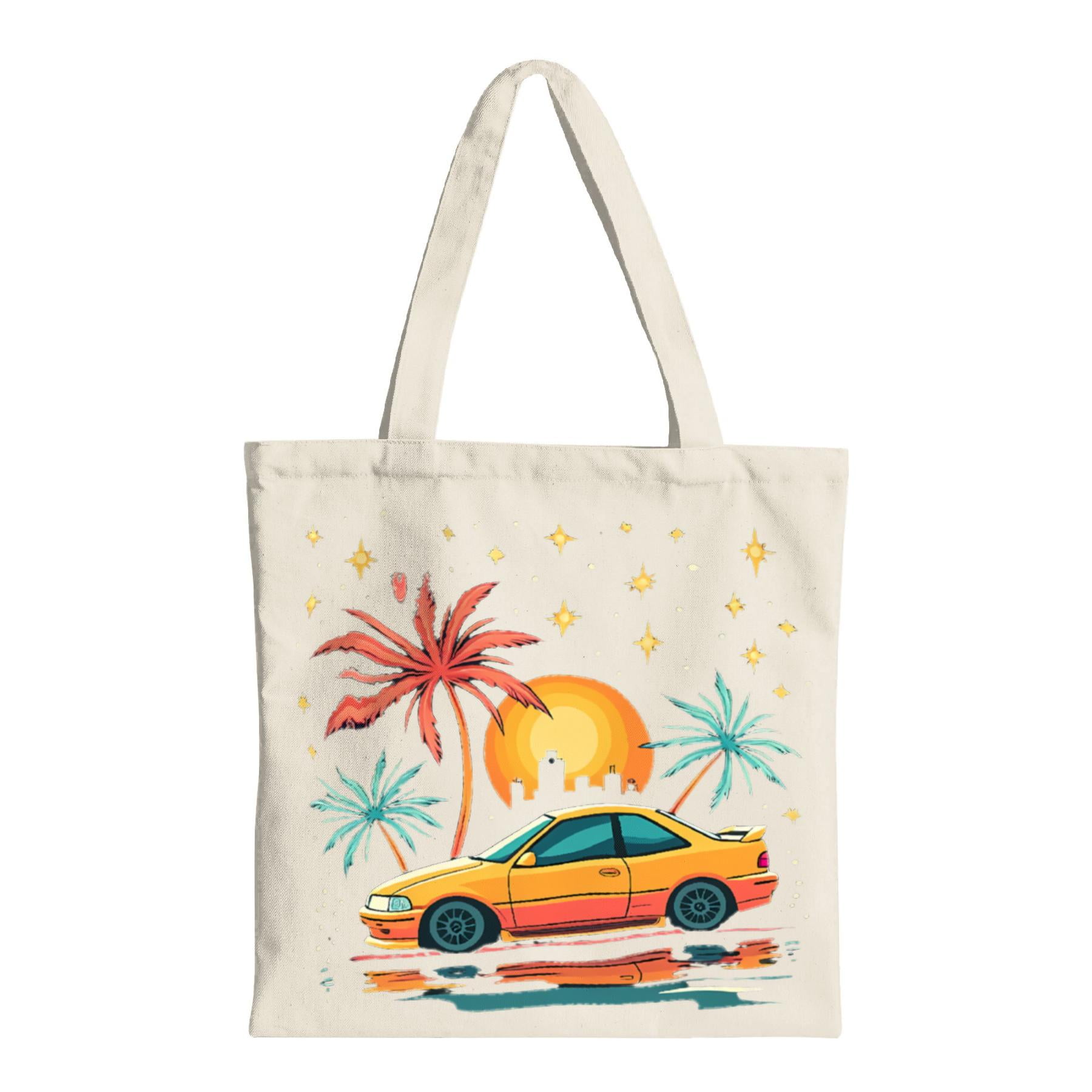 Vibrant Sunset Tote Bag - Canvas Multifunctional Reusable Shopping Bag ...