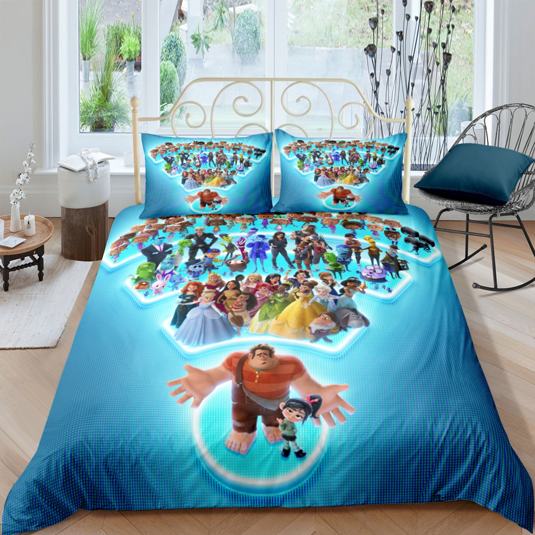 Vibrant Teal Duvet Cover & Pillowcase Set Whimsical & Character Design ...