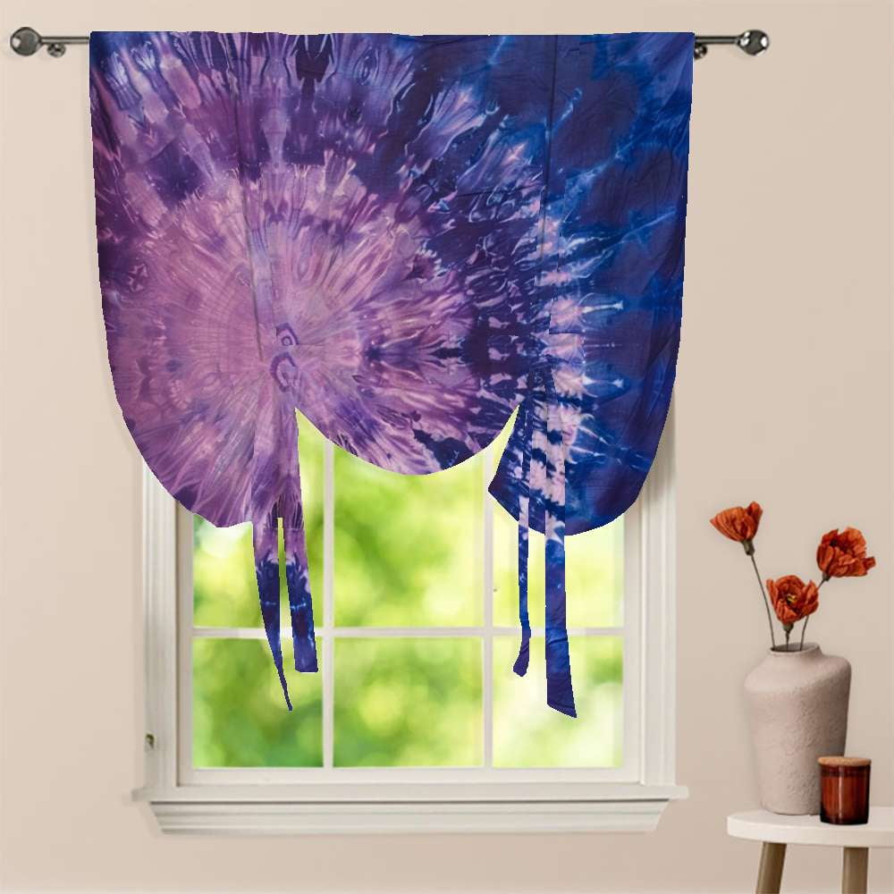Vibrant Tie-Dye With Multicolor Pattern Window Curtain for Living Room ...