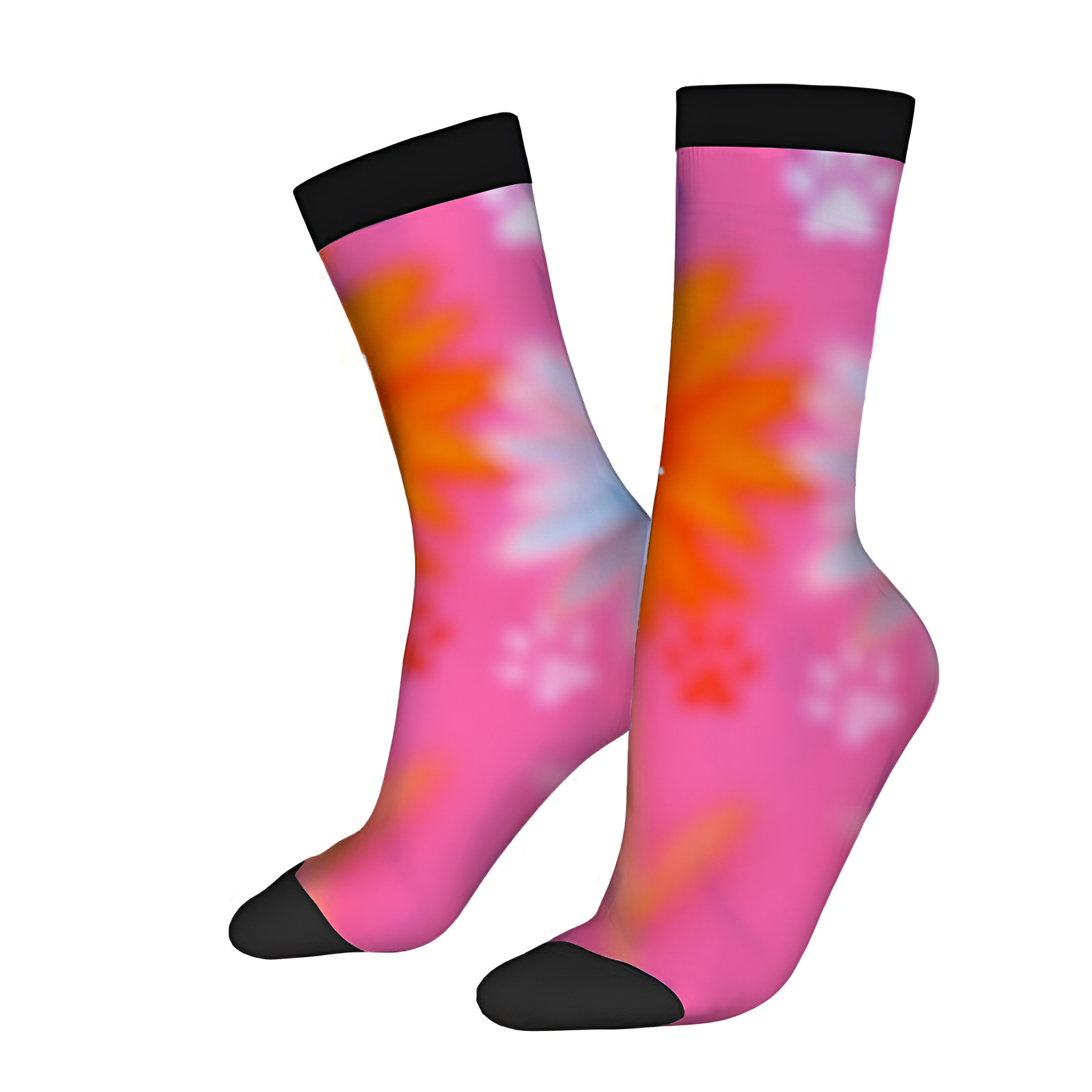 Vibrant Tie - Socks - 2 Pairs of Unisex Trendy Socks with Black Toe ...
