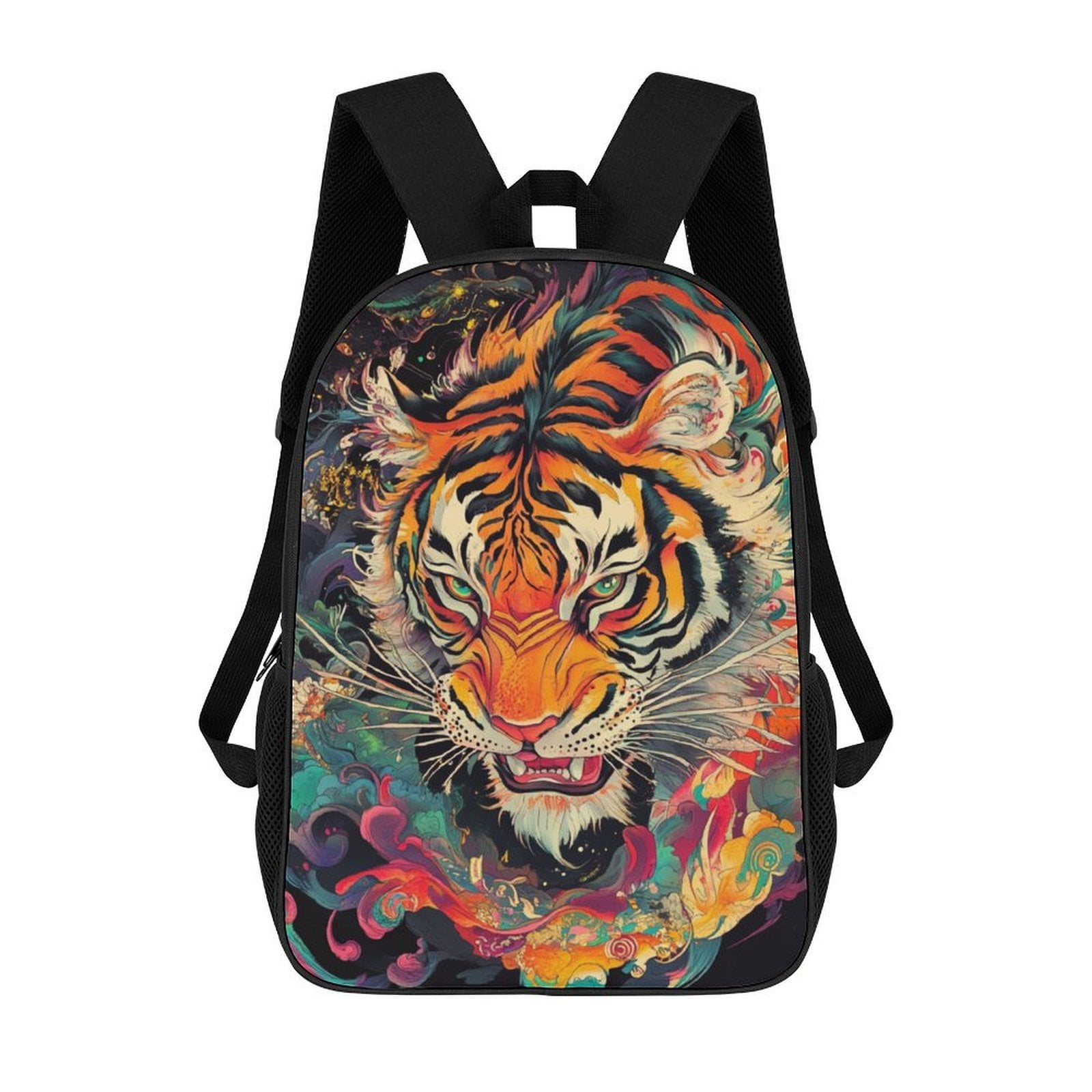 Vibrant Tiger Cosmic Art Swirls Backpacks for Backpack for Bookbag ...