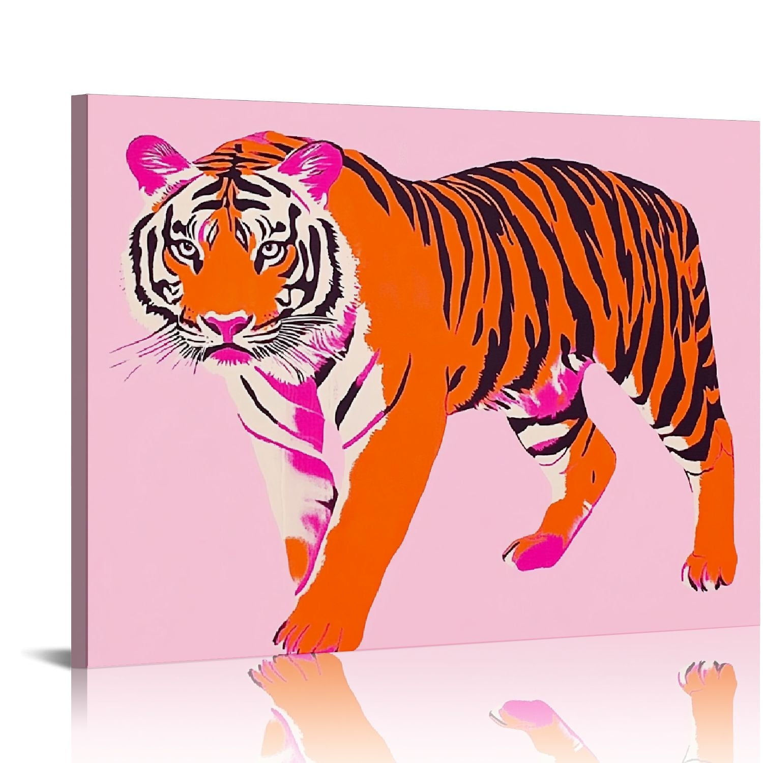 Vibrant Tiger Stripes: Bold and Bright Animal Art Print, 20x16 inches ...