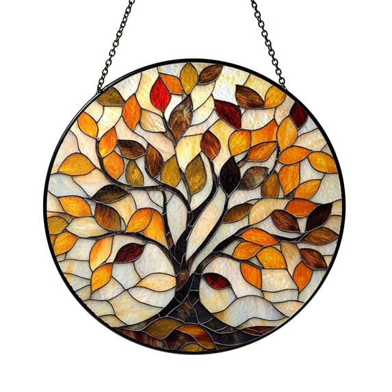 Vibrant Tree Faux Stained Glass Window Hanging - Walmart.com