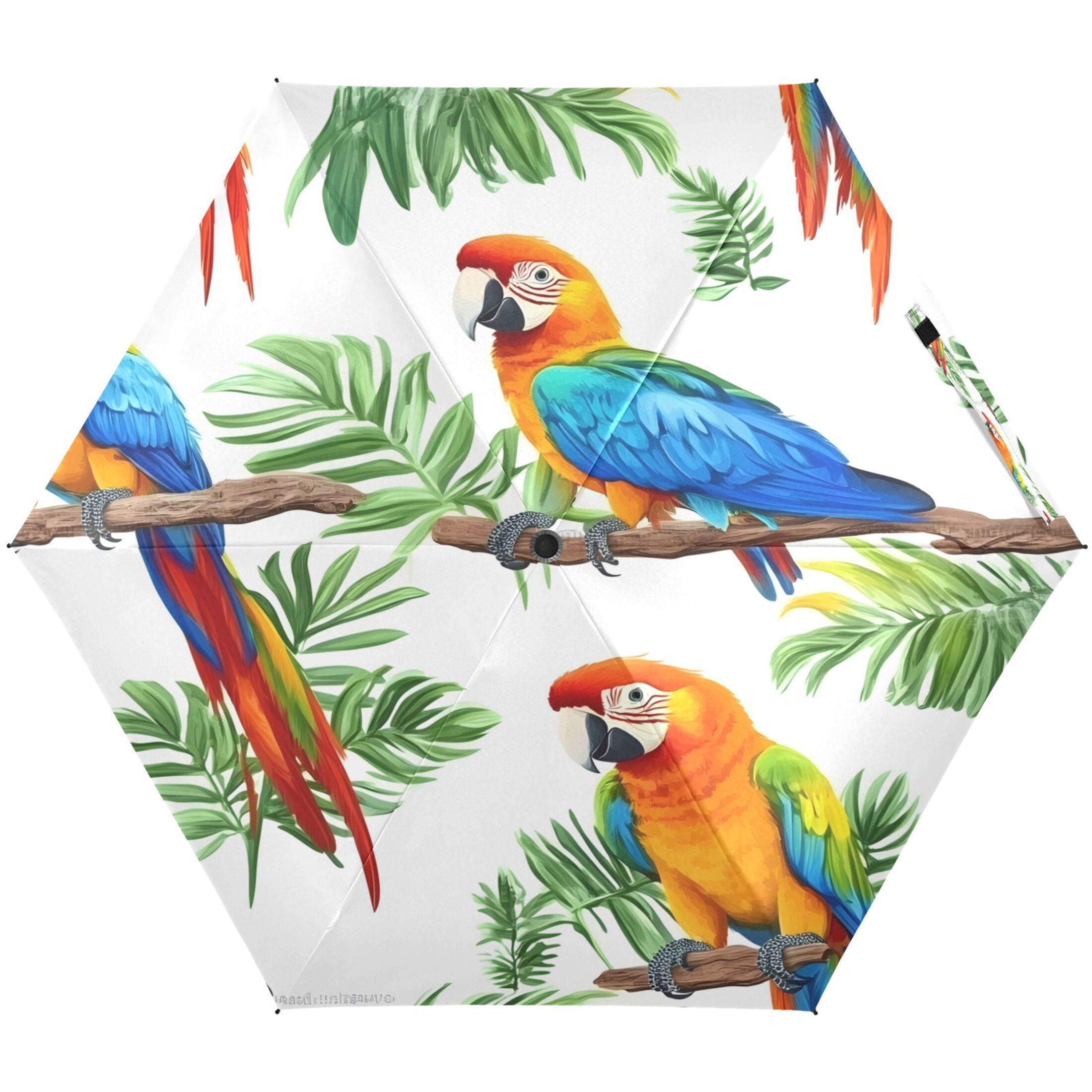 Vibrant Tropical Birds Umbrellas for Sun Auto Open Close UV50 ...
