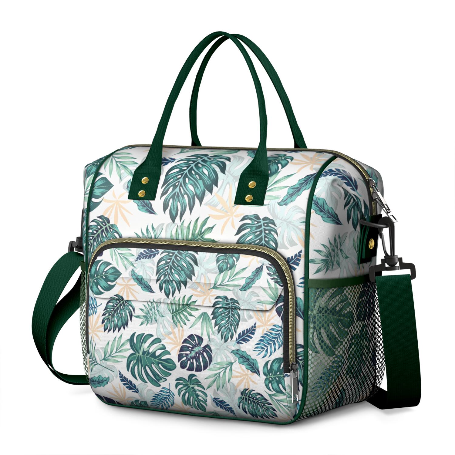 Vibrant Tropical Floral Lunch Cooler – Multi-Pocket Leakproof Insulated ...