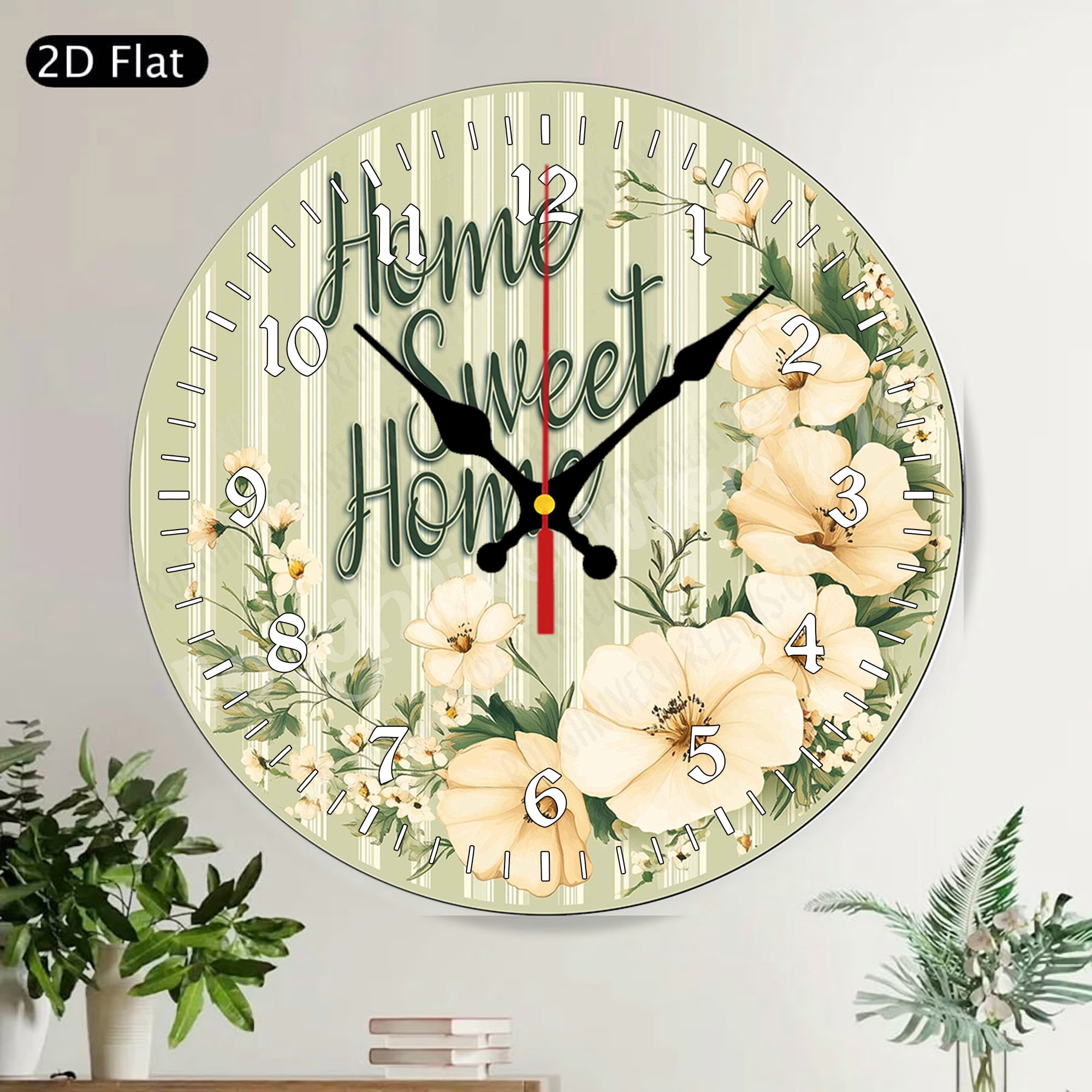 Vibrant Tropical Macaw Parrot Silent Round Wall Clock for Home Decor ...